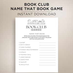 Book Club Name That Book Game, Book Club Icebreaker Game, Book Club ...