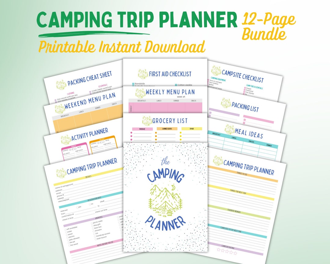 Camping Trip Planner, Printable Camping Planner, Camp Checklist, Camp ...