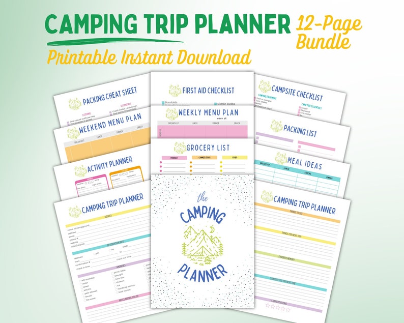 Camping Trip Planner, Printable Camping Planner, Camp Checklist, Camp ...