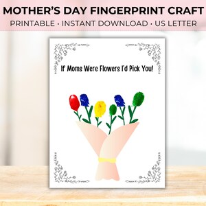 Mother's Day Fingerprint Craft, Mothers Day Craft, Fingerprint Keepsake ...
