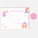 Unicorn and Castle Potty Training Chart, Potty Training Chart Printable ...