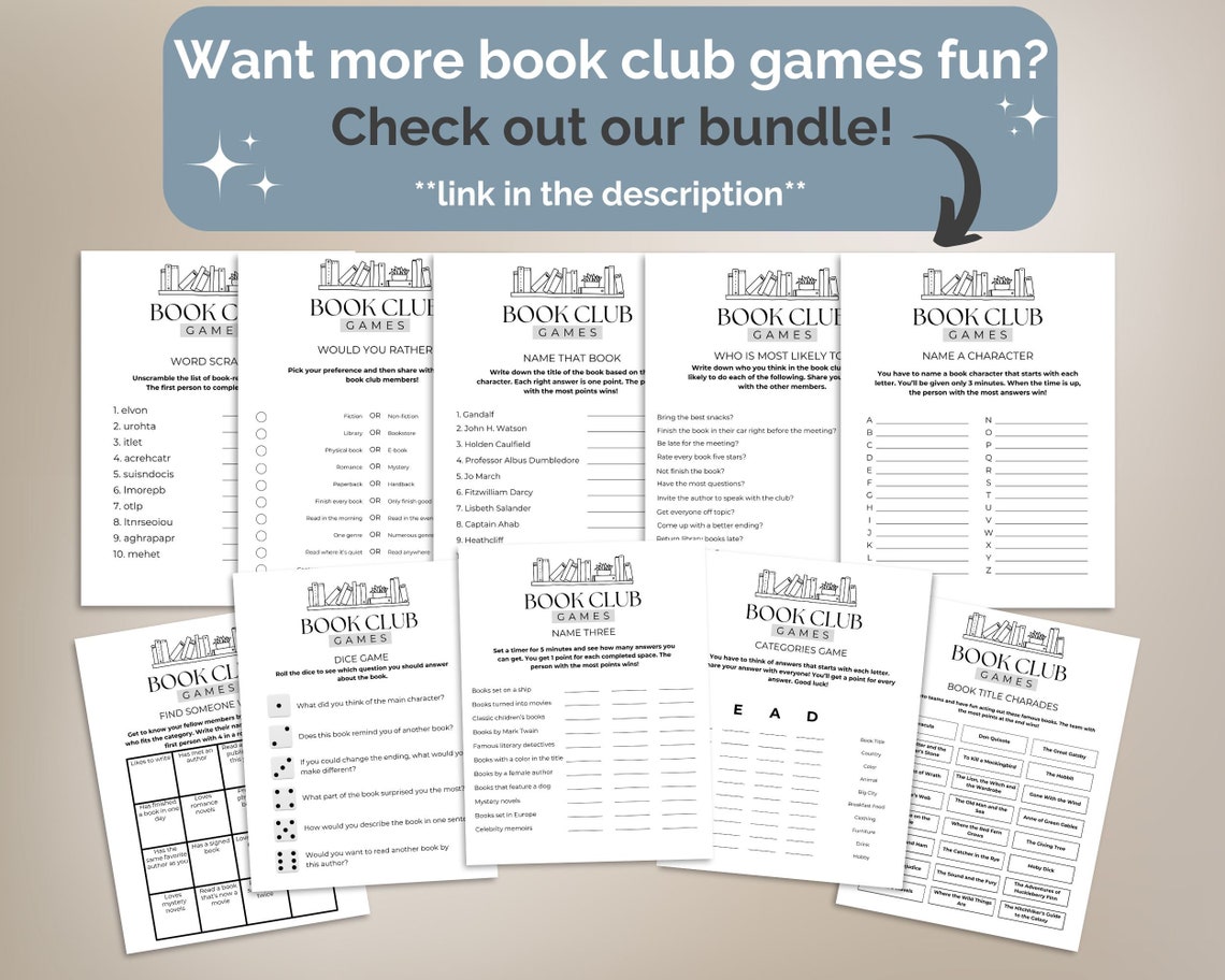 Book Club Who is Most Likely to Game, Book Club Icebreaker Game, Book ...