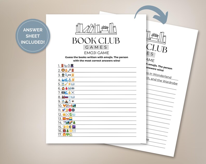 Book Club Emoji Game, Book Title Emoji Game, Emoji Guessing Game, Book ...