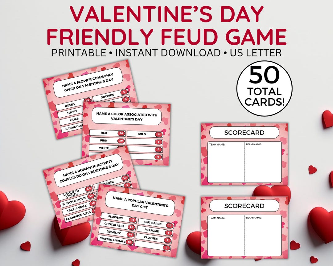 Valentine's Day Friendly Feud, Valentine's Day Games, Valentine's Day ...
