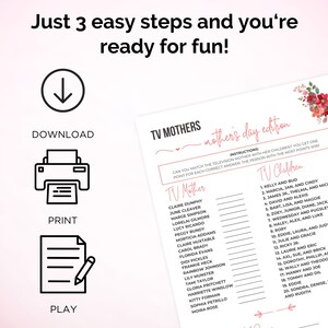 Mother's Day Television Mom Matching Game, Mother's Day Matching Game ...