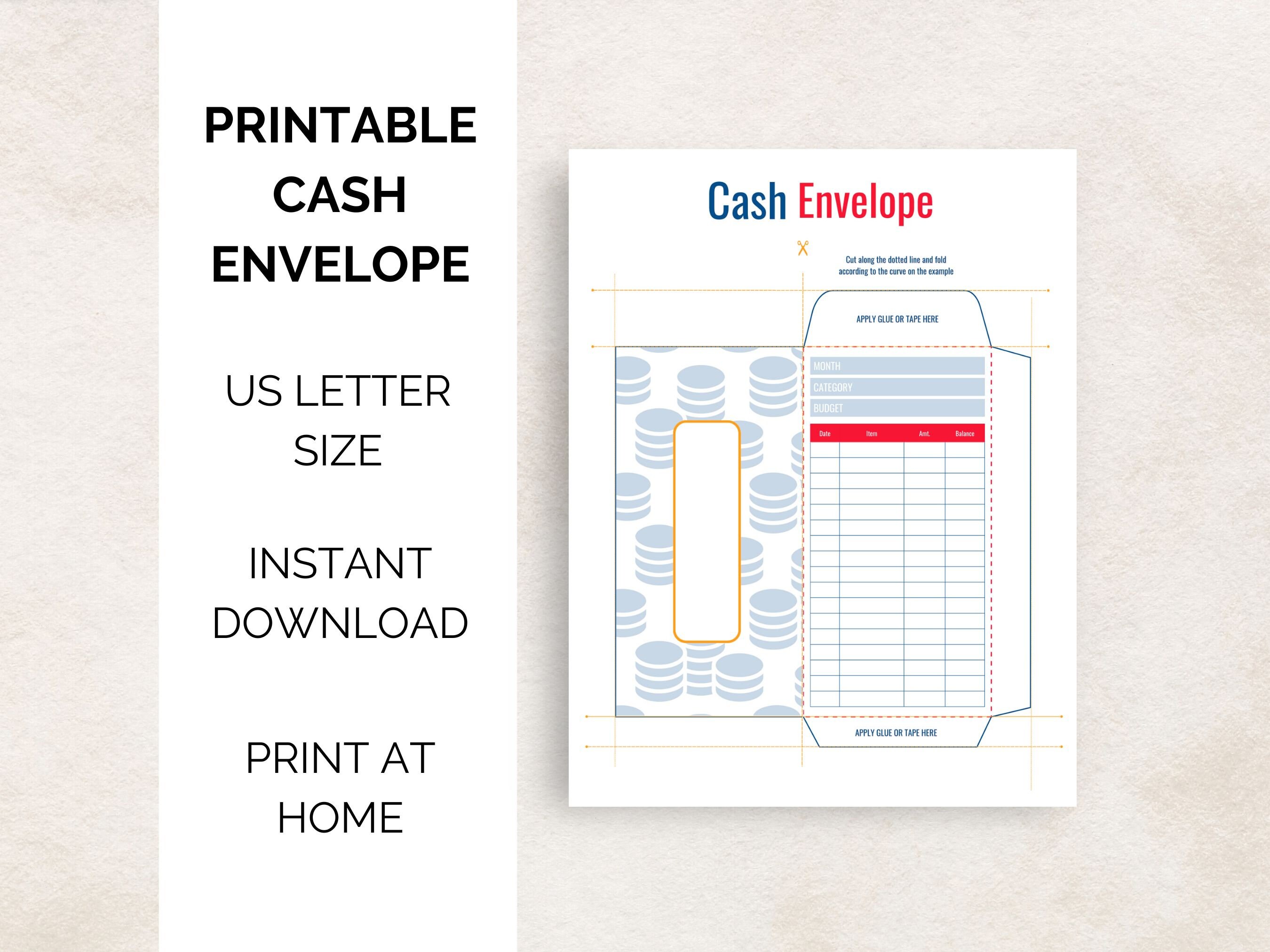 Printable Cash Envelopes, Money Envelope, Cash Envelope Tracker ...