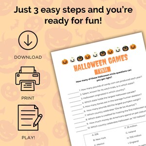 Halloween Trivia Game, Printable Halloween Trivia Activity, Spooky ...