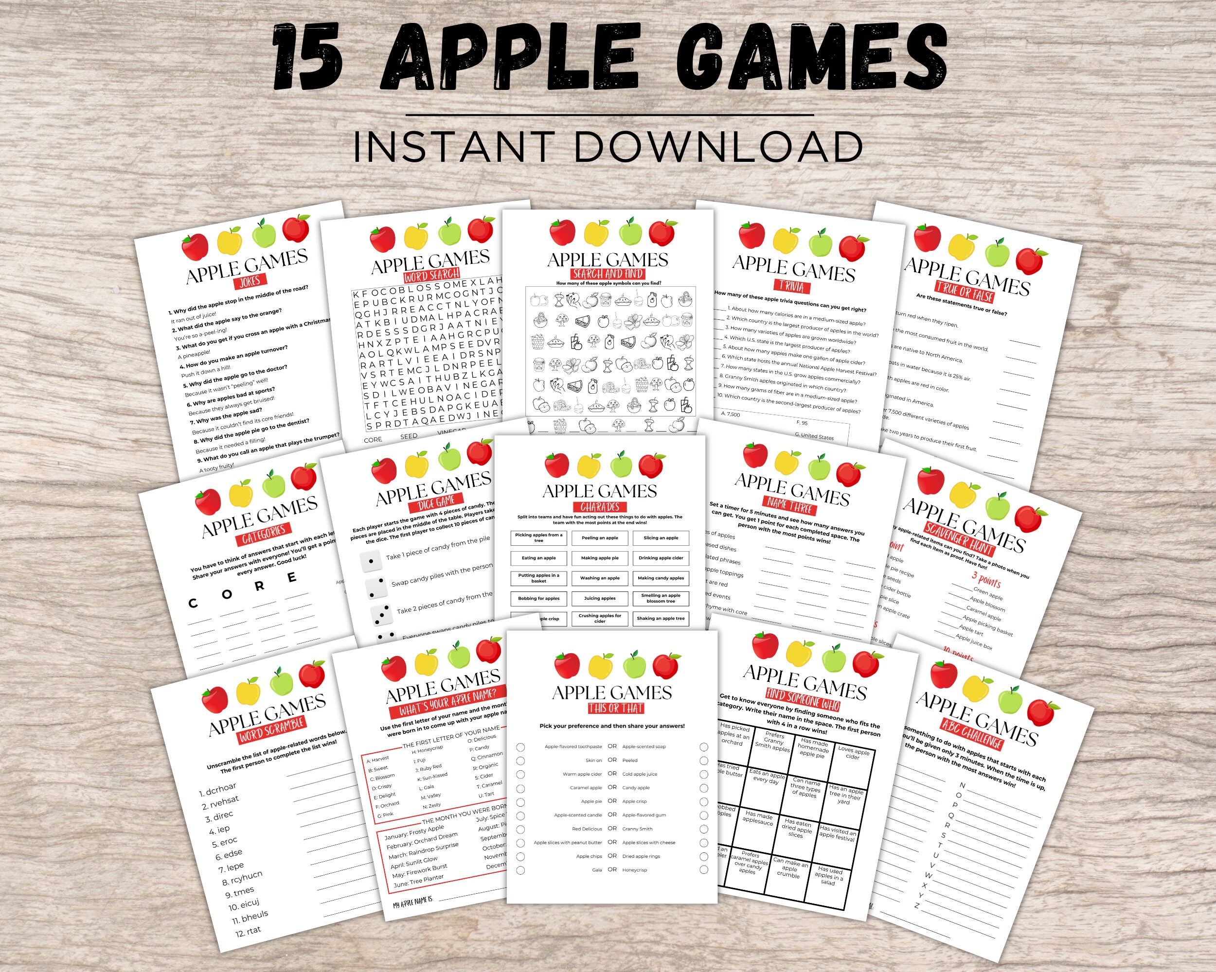 Apple Games, Apple Orchard Games, Apple Game Bundle, Apple Party Games ...