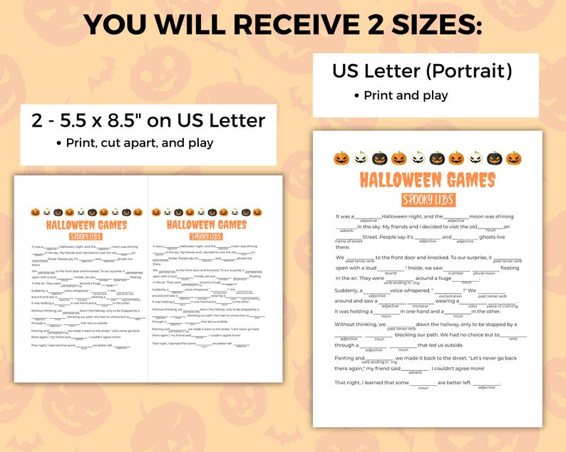 Halloween Spooky Libs Game, Halloween Ad Libs, Halloween Fill in the ...