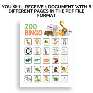 Zoo Bingo Cards, Printable Zoo Bingo Cards, Zoo Bingo, Animal Bingo ...