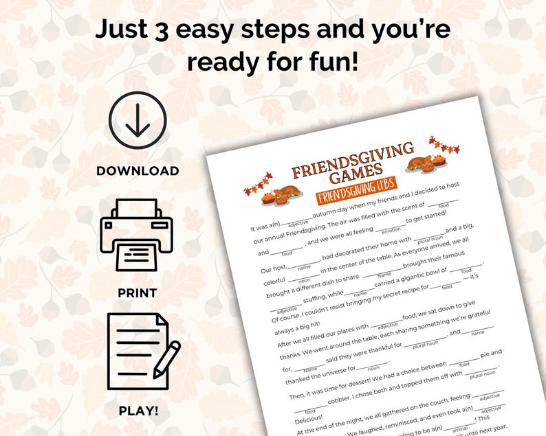 Friendsgiving Libs, Friendsgiving Ad Libs, Friendsgiving Games ...