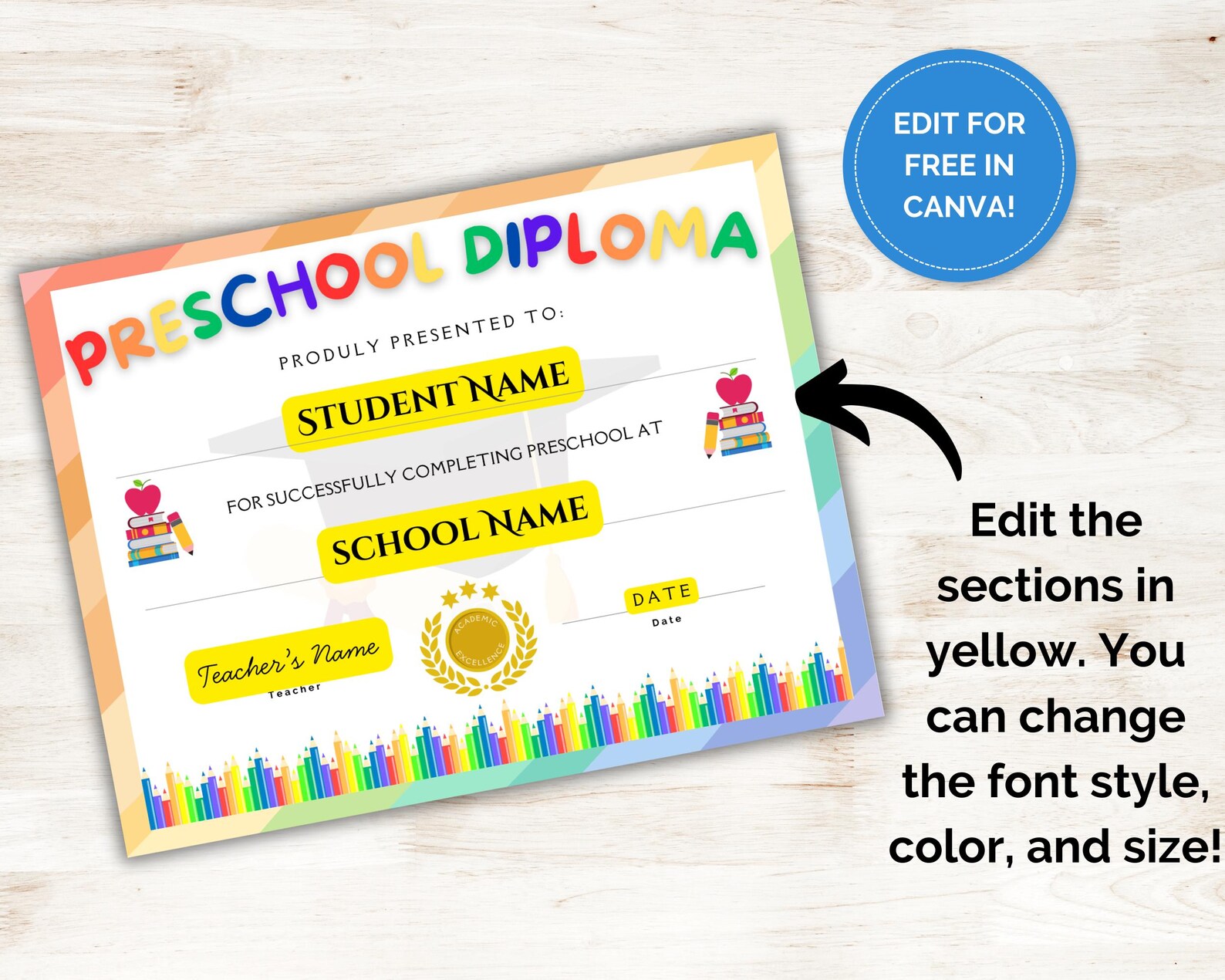 Preschool Diploma, Preschool Graduation, Preschool Award, Preschool ...