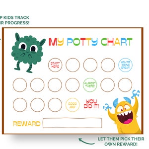 Happy Monster Potty Training Chart, Potty Training Chart Printable ...