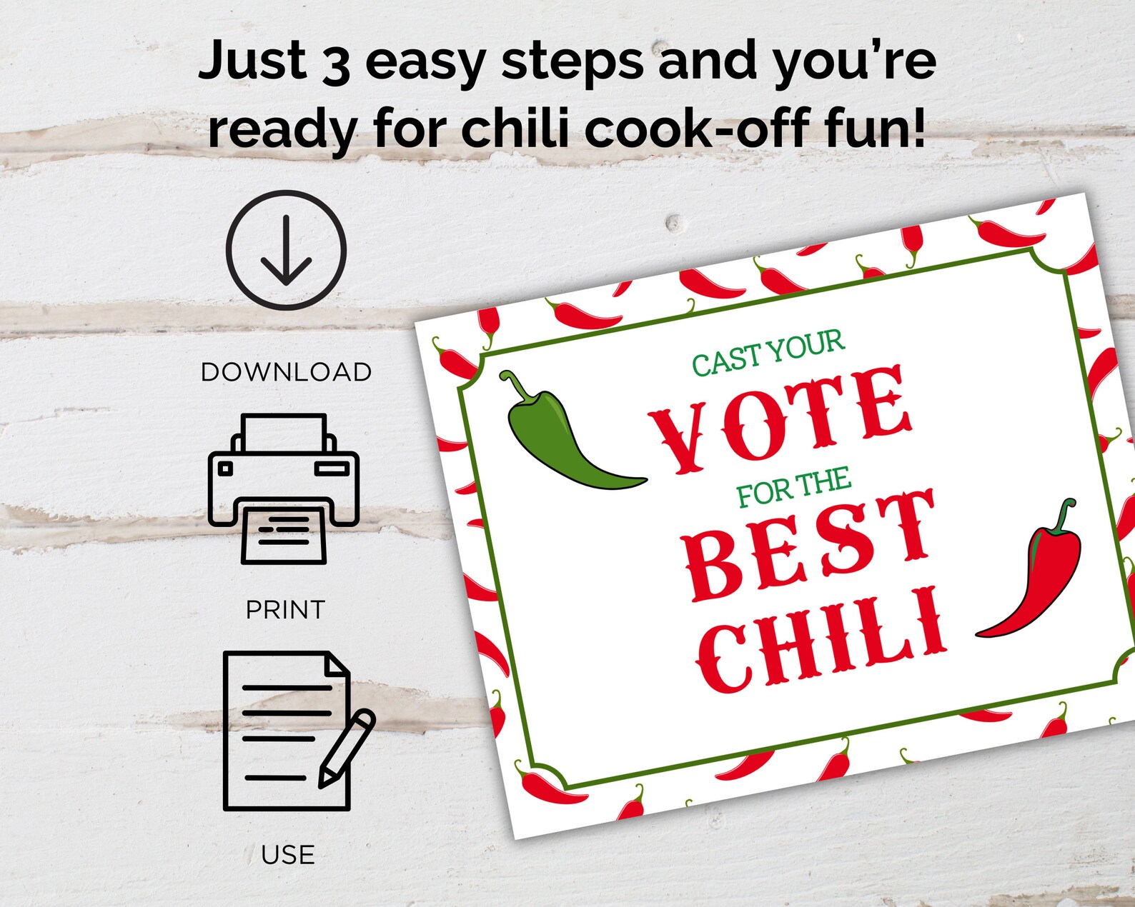 Chili Cook-off Contest Kit, Chili Cook off Award Certificates, Chili ...