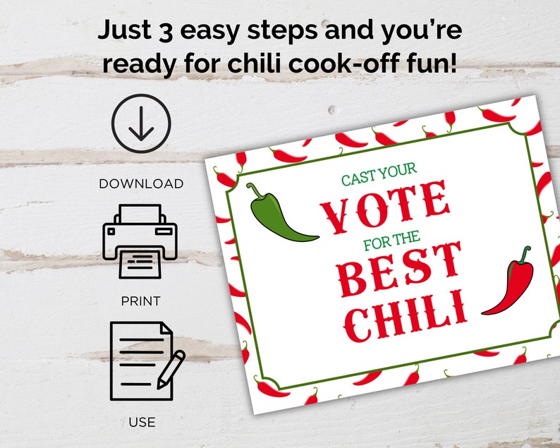 Chili Cook-off Contest Kit, Chili Cook off Award Certificates, Chili ...