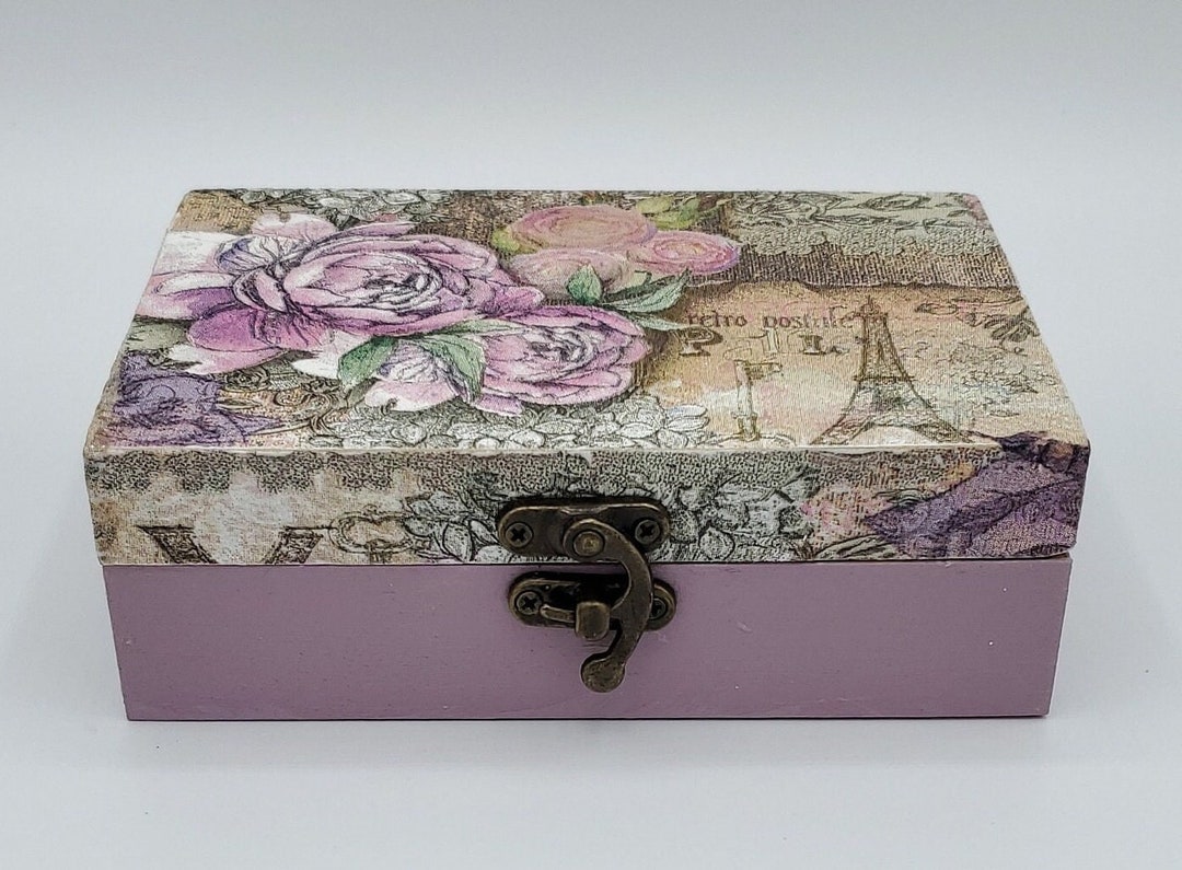 Decoupage Hand Painted Keepsake Box - Etsy