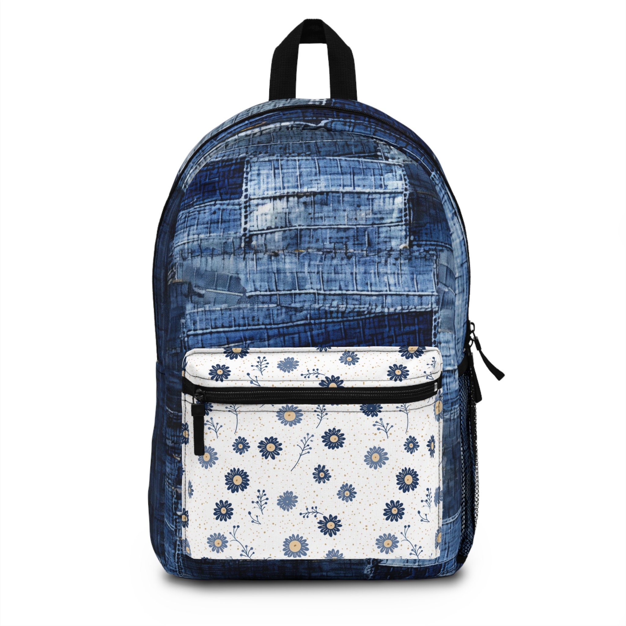 Denim Backpack Denim Shoulder Bag Denim Design Bookbag Denim Look ...