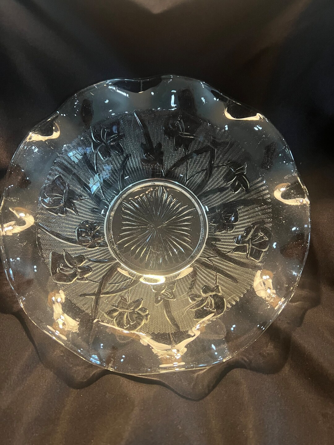 Jeanette Glass Irish and Herringbone Pattern Clear Depression Glass ...