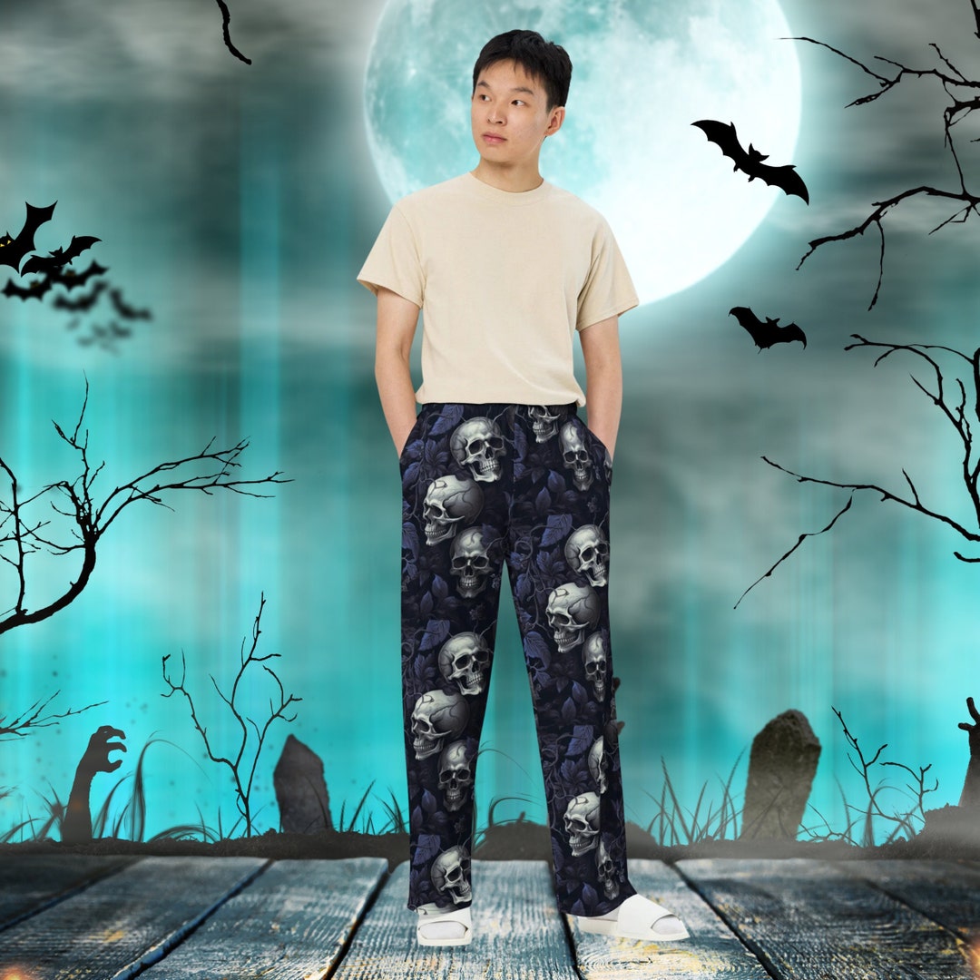 Skull All-over Print Unisex Wide-leg Pants Pajamas Sweatpants - Etsy