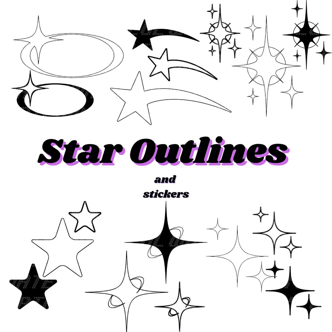 Stars Svg Bundle, Star Outline Svg, Star Cut Files, Star Clipart, Stars ...