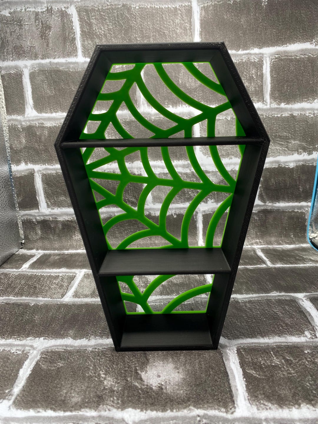 3D Printed Coffin Shelf With Spiderweb Back – Gothic Decor, Witchy Wall ...