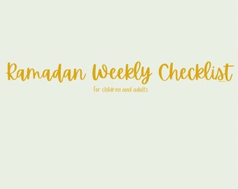 Ramadhan Checklist Printable | One-page Ramadan Tracker | Daily Fasting ...
