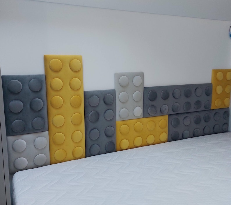 Upholstered Brick-style Wall Panels – Soft Velvet Blocks, Kids Room ...