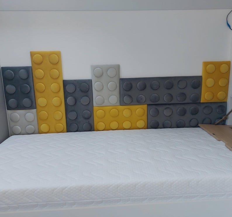 Upholstered Brick-style Wall Panels – Soft Velvet Blocks, Kids Room ...