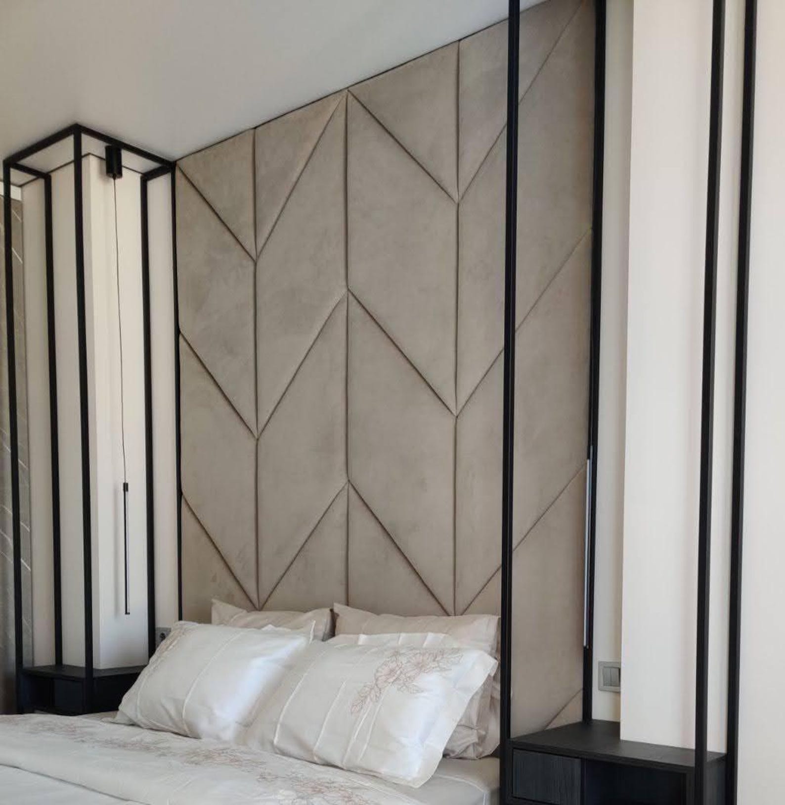 Handmade Velvet Wall Panels, Chevron Accent Wall, Custom Headboard - Etsy