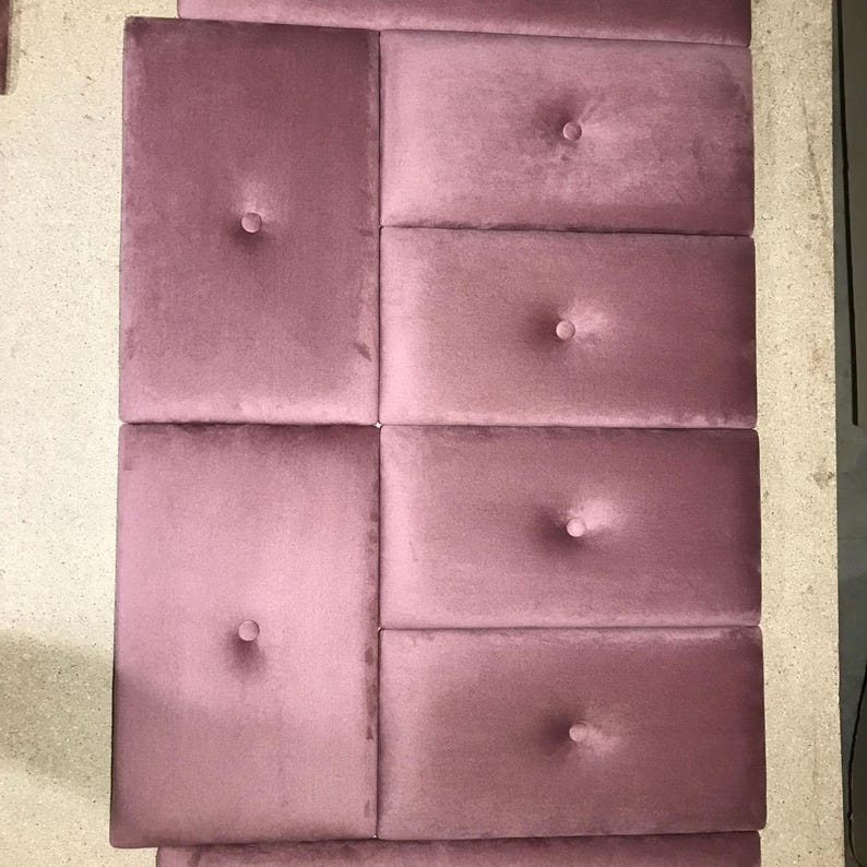 Upholstered Wall Panels – Button Tufted, Modern Headboard, Custom Size ...
