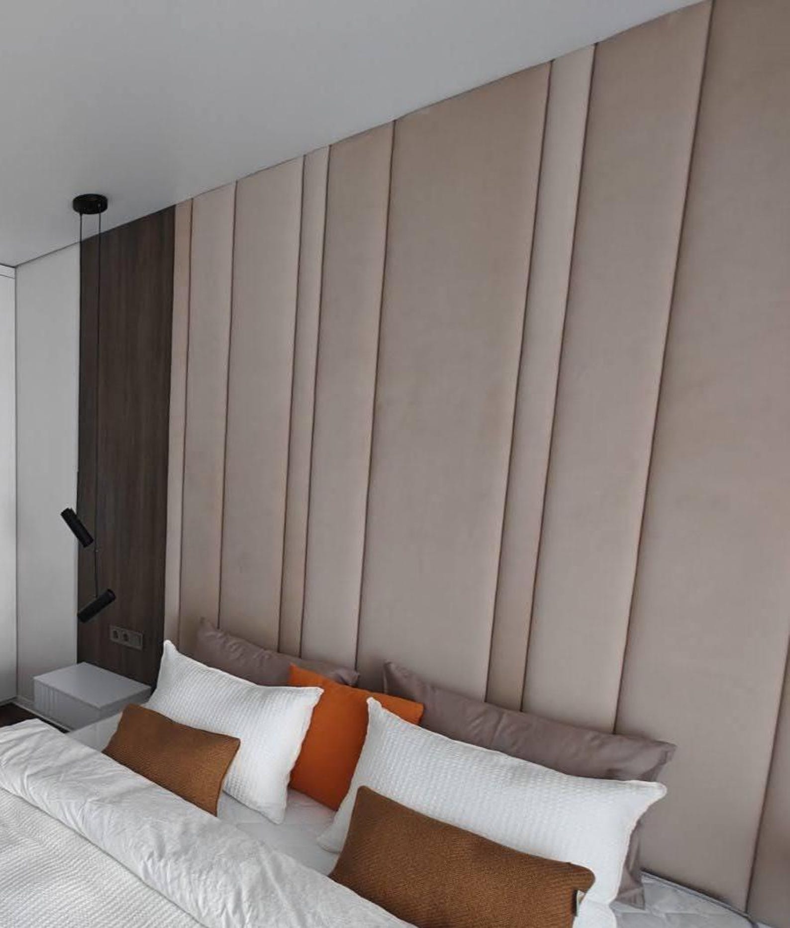 Custom Velvet Upholstered Wall Panels – Vertical Slat Headboard - Etsy