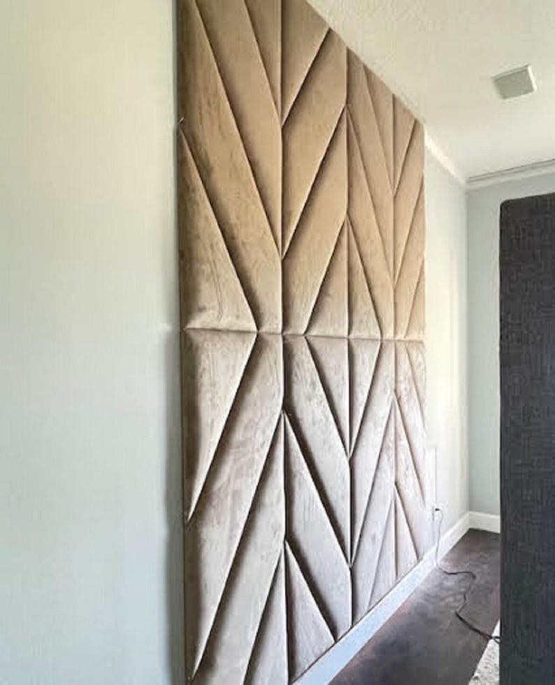 Custom Upholstered Wall Panels. Geometric Soft Headboard Accent for ...