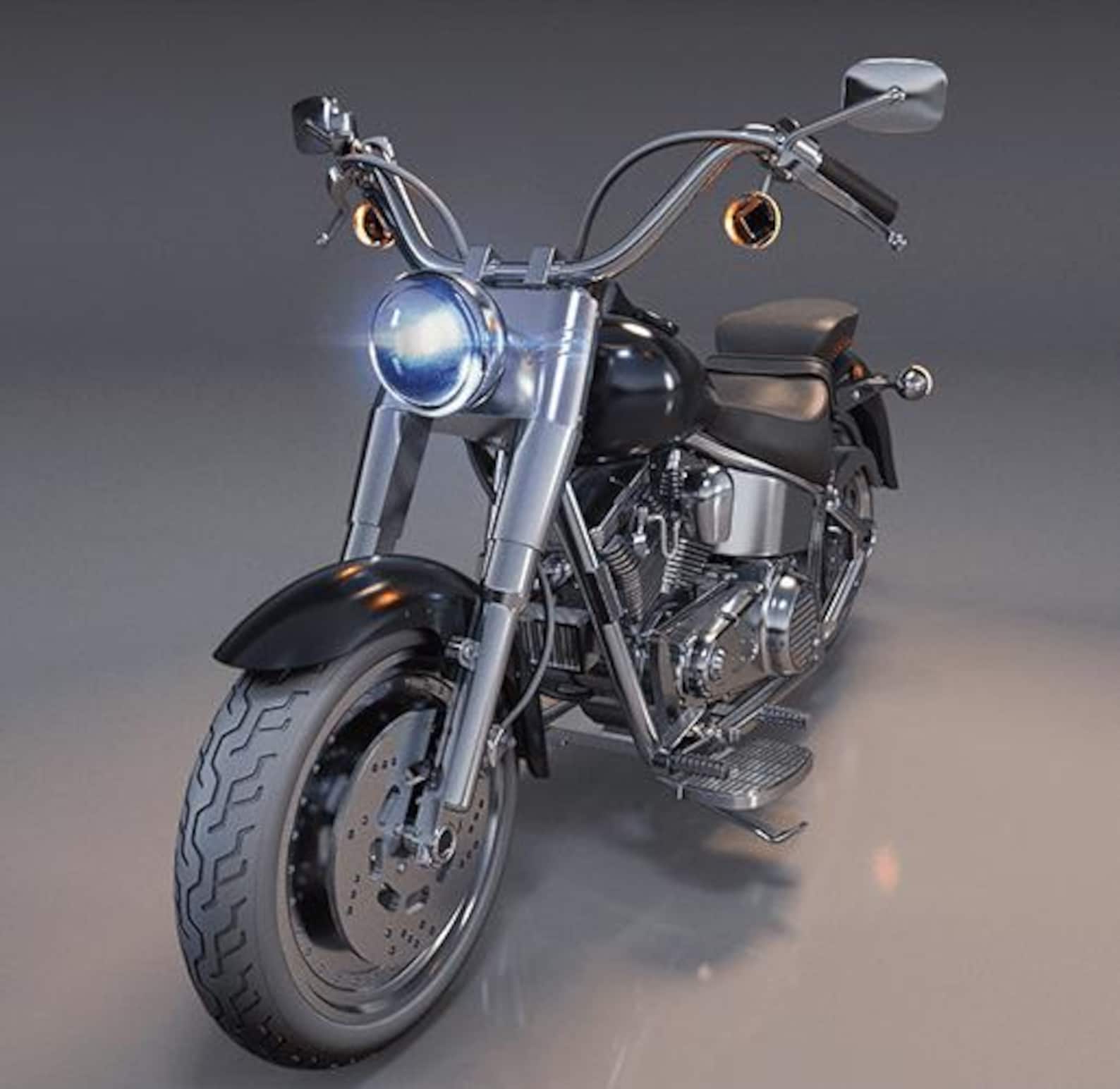 Harley Davidson Fatboy 1991 3D Print File High Detail Model FDM/SLS ...