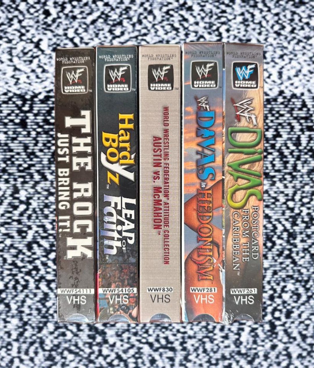 WWF WWE 5 New Sealed VHS Tapes - the Rock, Austin Vs. Mcmahon, Divas ...
