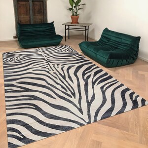 Zebra Pattern Rug, Zebra Skin Bedroom Rug, Non-slip Washable Rug ...