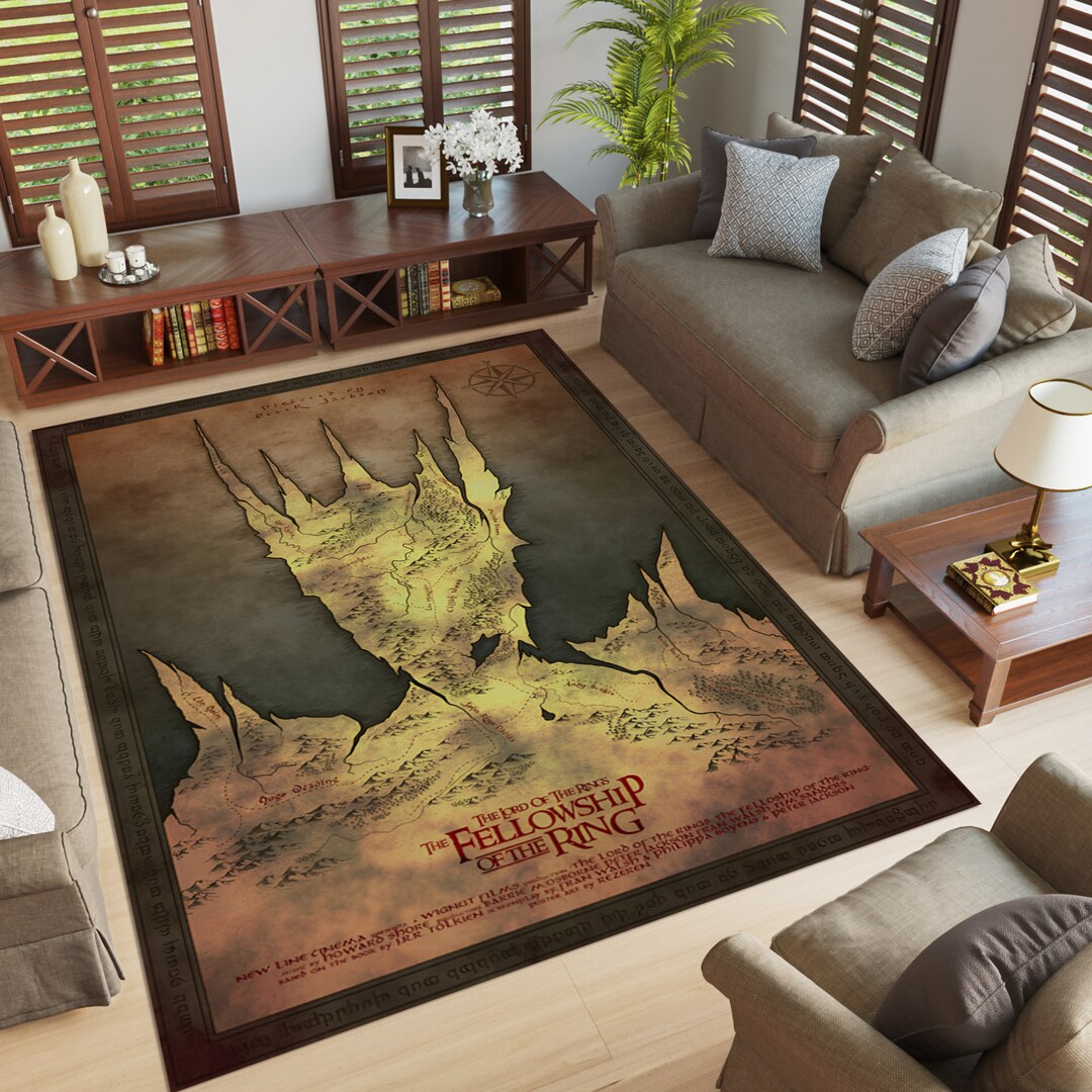 Lord of the Rings Map Rug: Fantasy Movie Decor - Etsy Australia
