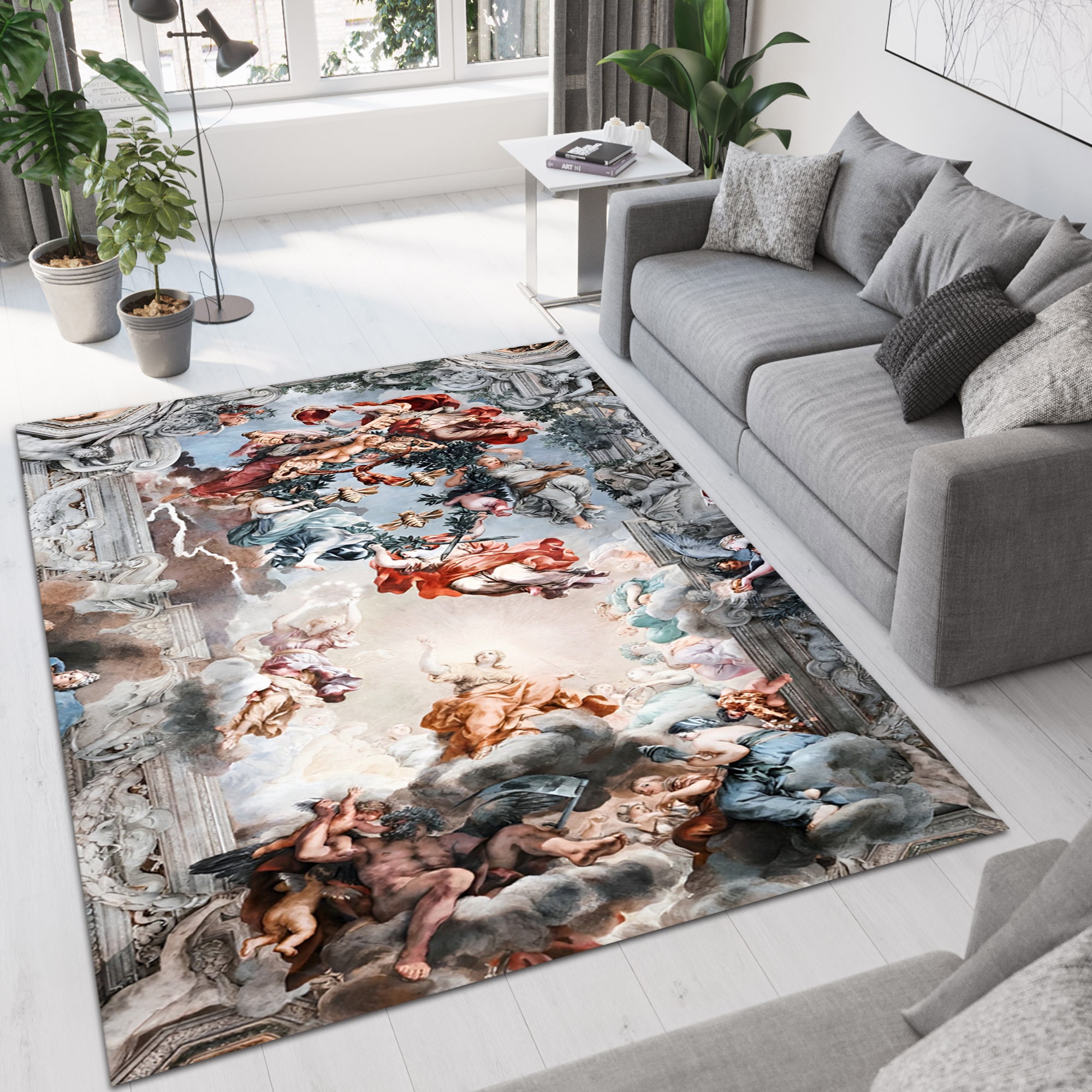 Greek Gods Area Rug: Mythological Art, Soft Velvet - Etsy