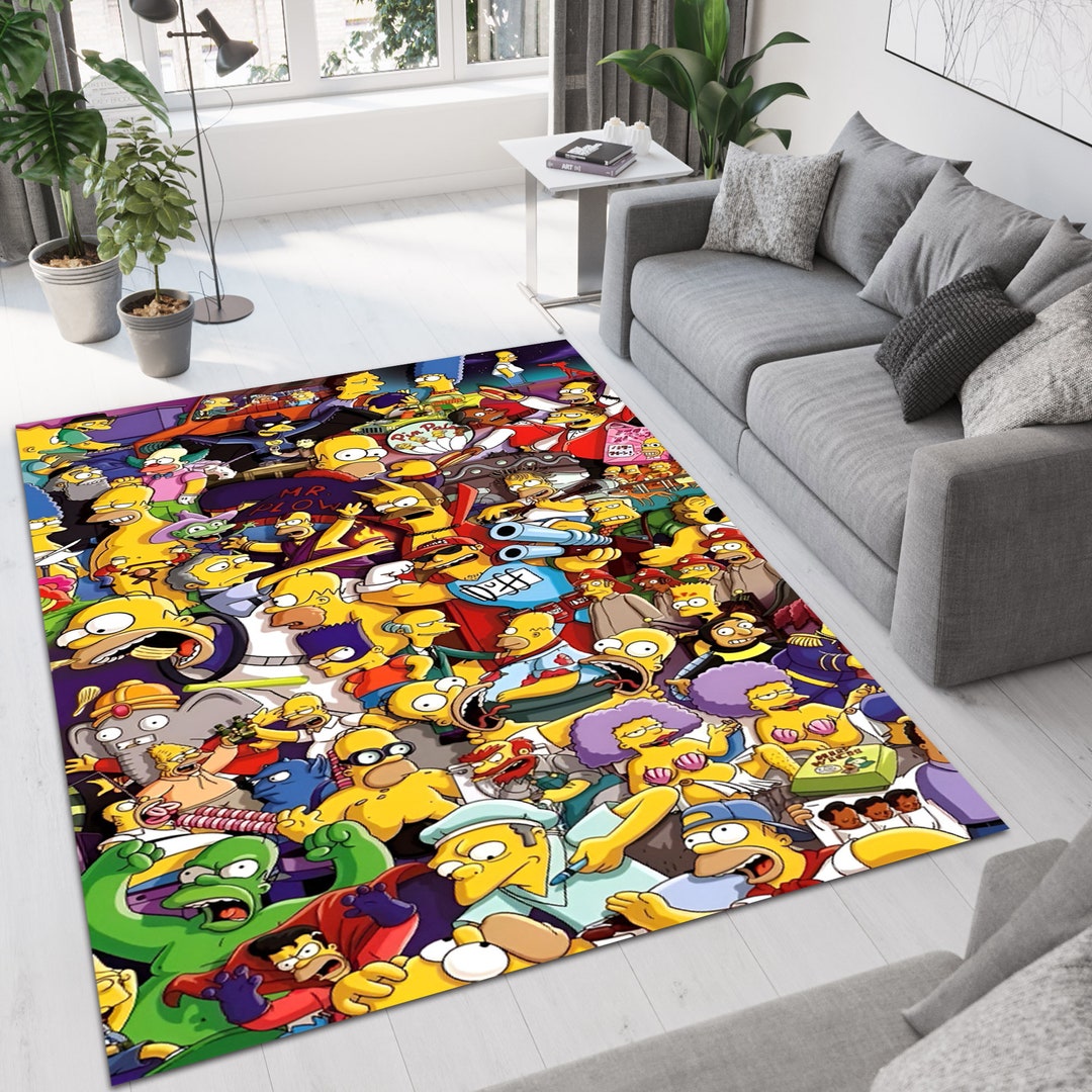 Simpson Foods,colorful Art Rug,cartoon Rug,the Simpsons,simpson Themed ...