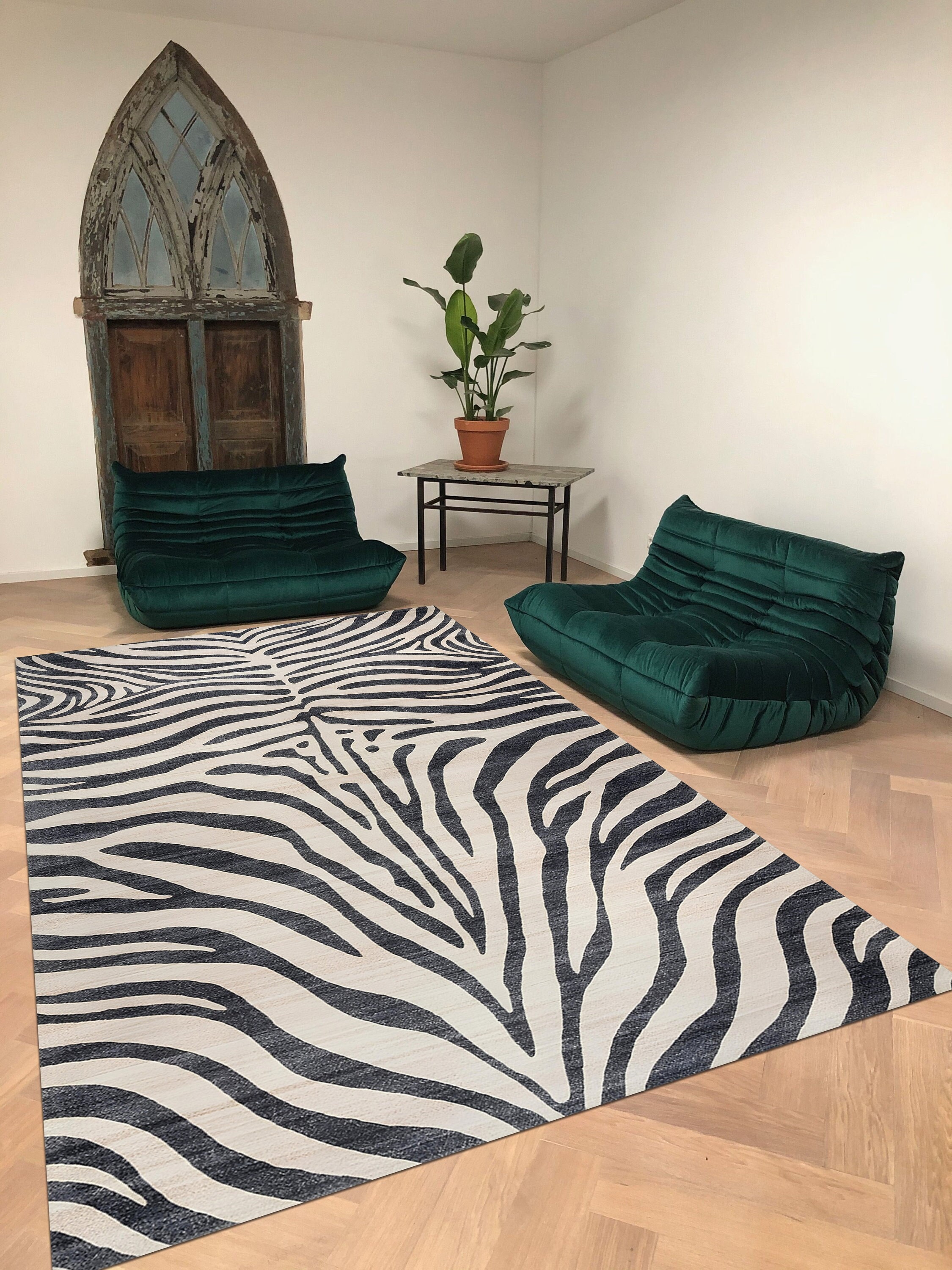 Zebra Pattern Rug, Zebra Skin Bedroom Rug, Non-slip Washable Rug ...