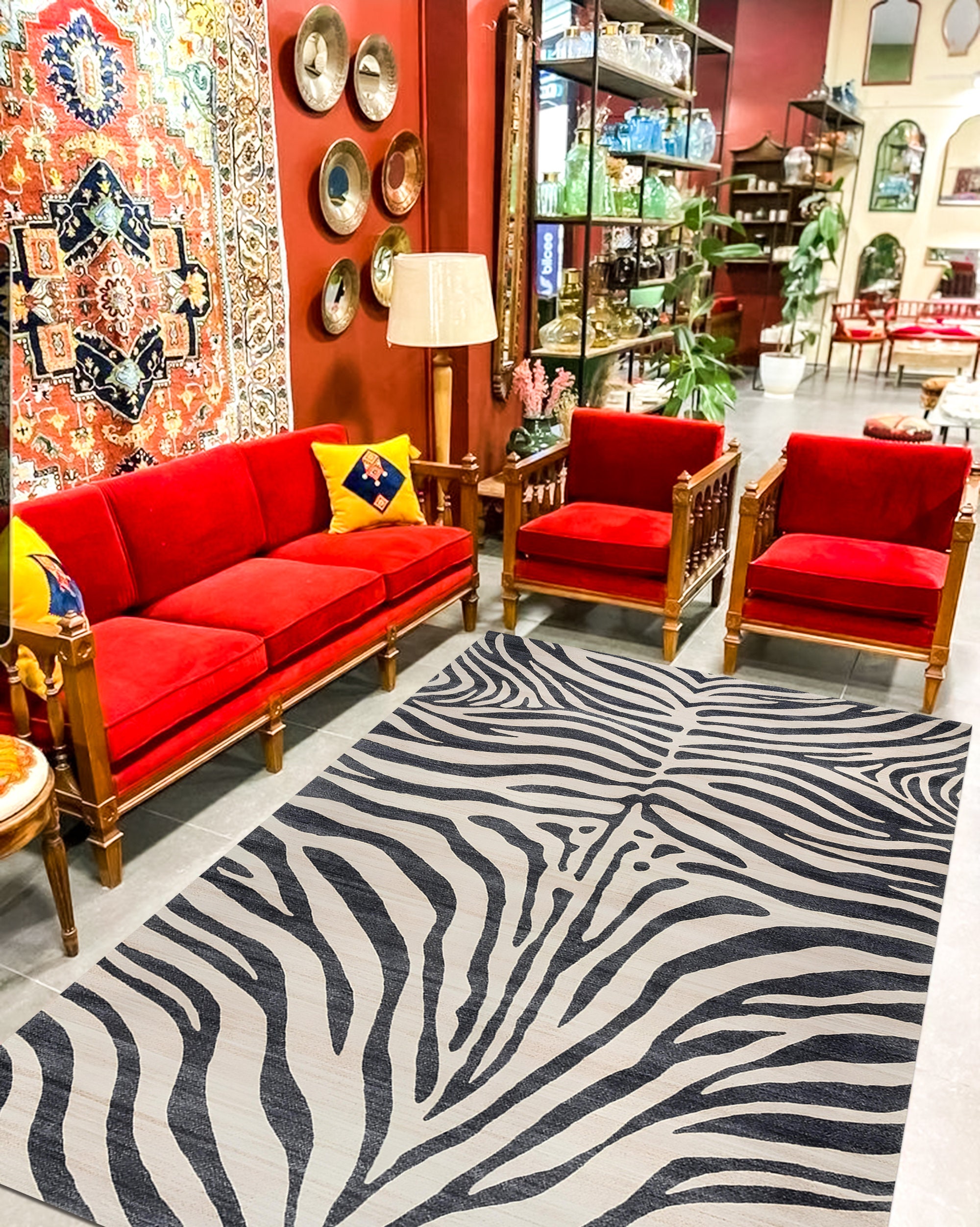 Zebra Pattern Rug, Zebra Skin Bedroom Rug, Non-slip Washable Rug ...