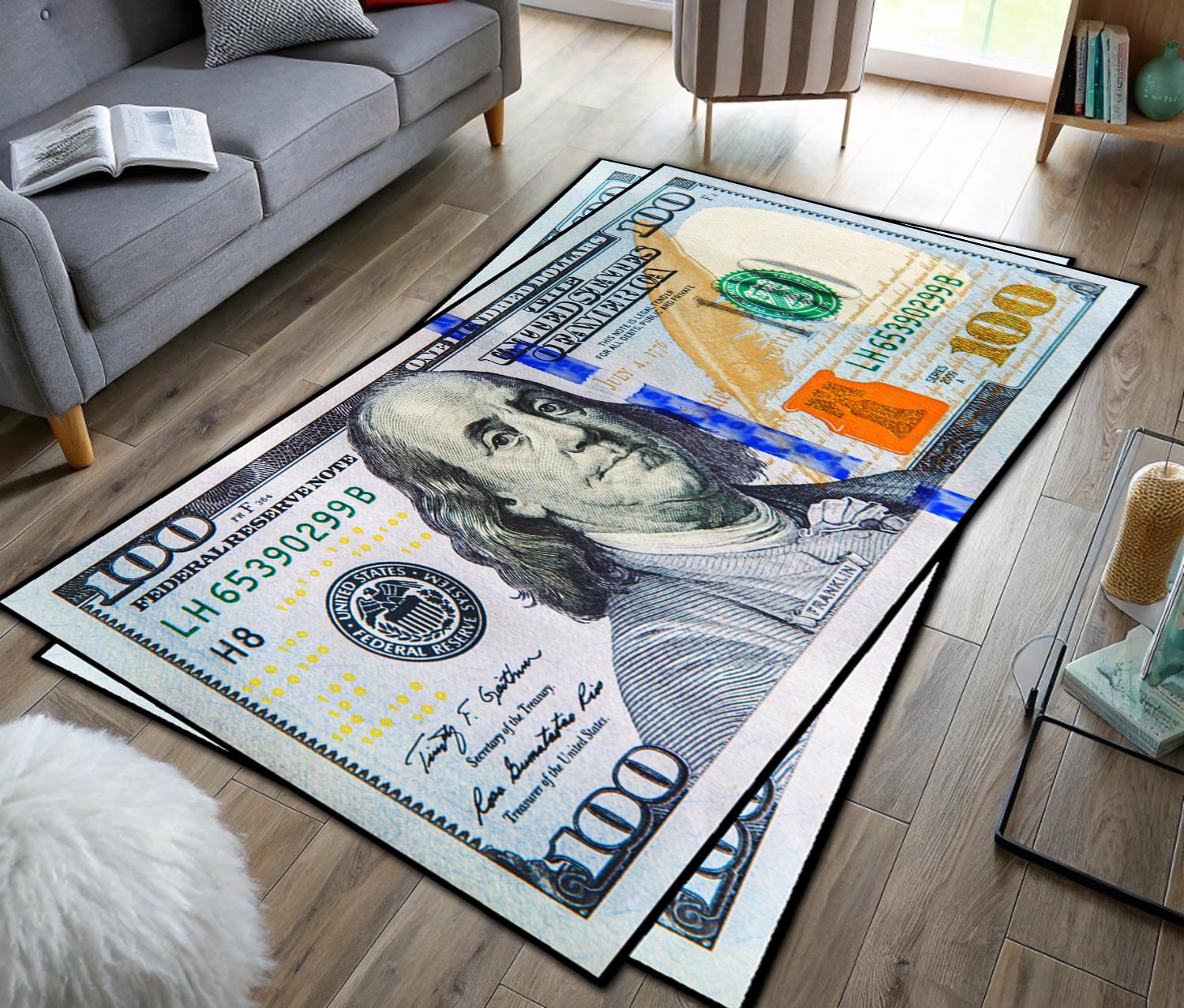 100 Dollar Bill Rug