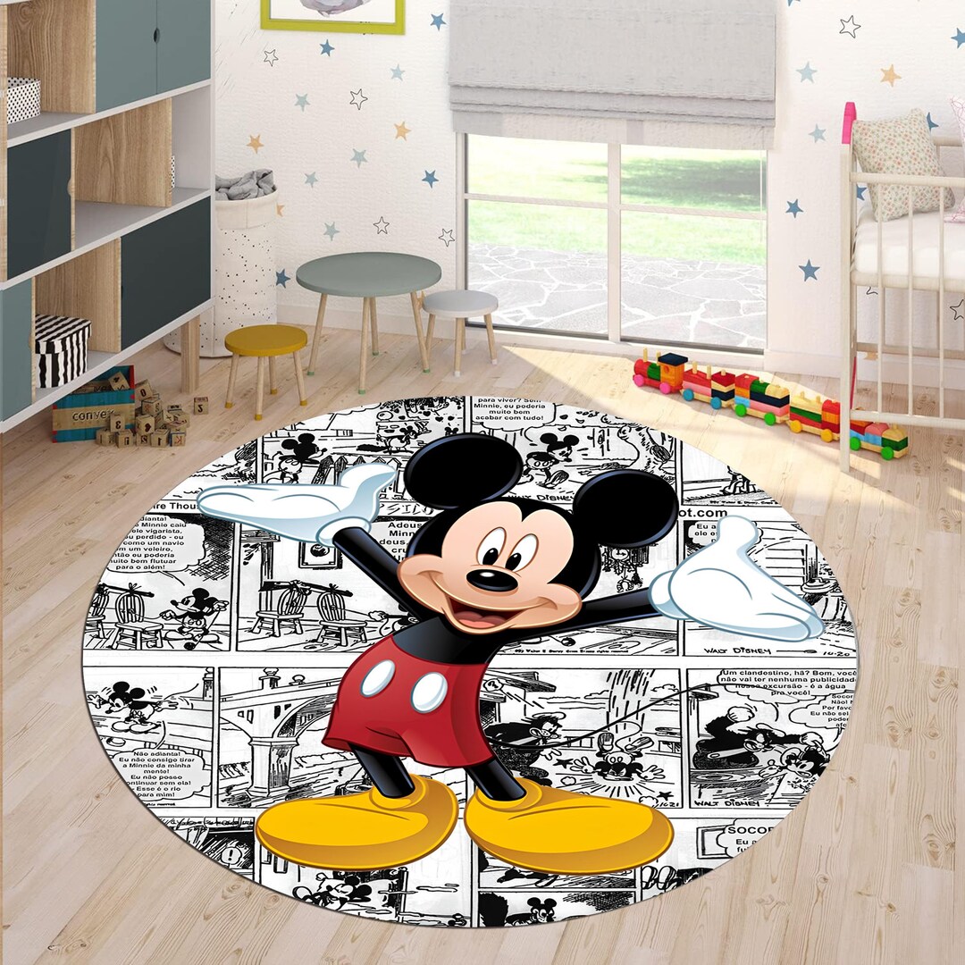 Mickey Mouse Rug, Round Rug, Kids Room Rug,popular Rug, Nursery Rug ...