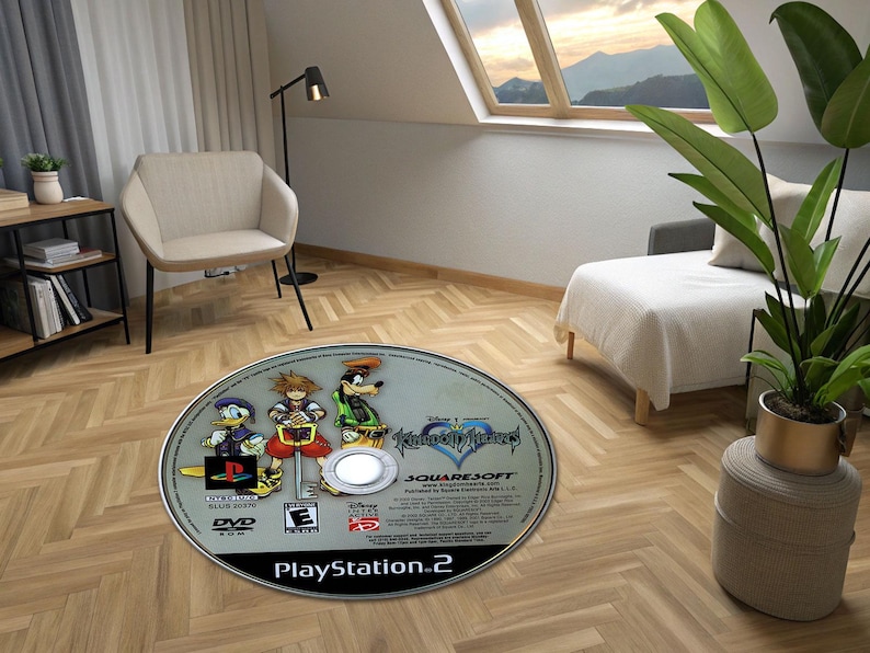 Kingdom Hearts PS2 Disc Rug: Retro Gamer Room Decor - Etsy