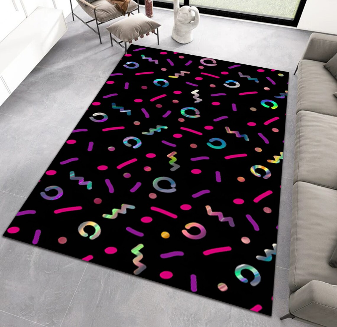 Retro Arcade Game Rug: 80s Style, Game Room Decor, - Etsy