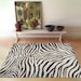 Zebra Pattern Rug, Zebra Skin Bedroom Rug, Non-slip Washable Rug ...