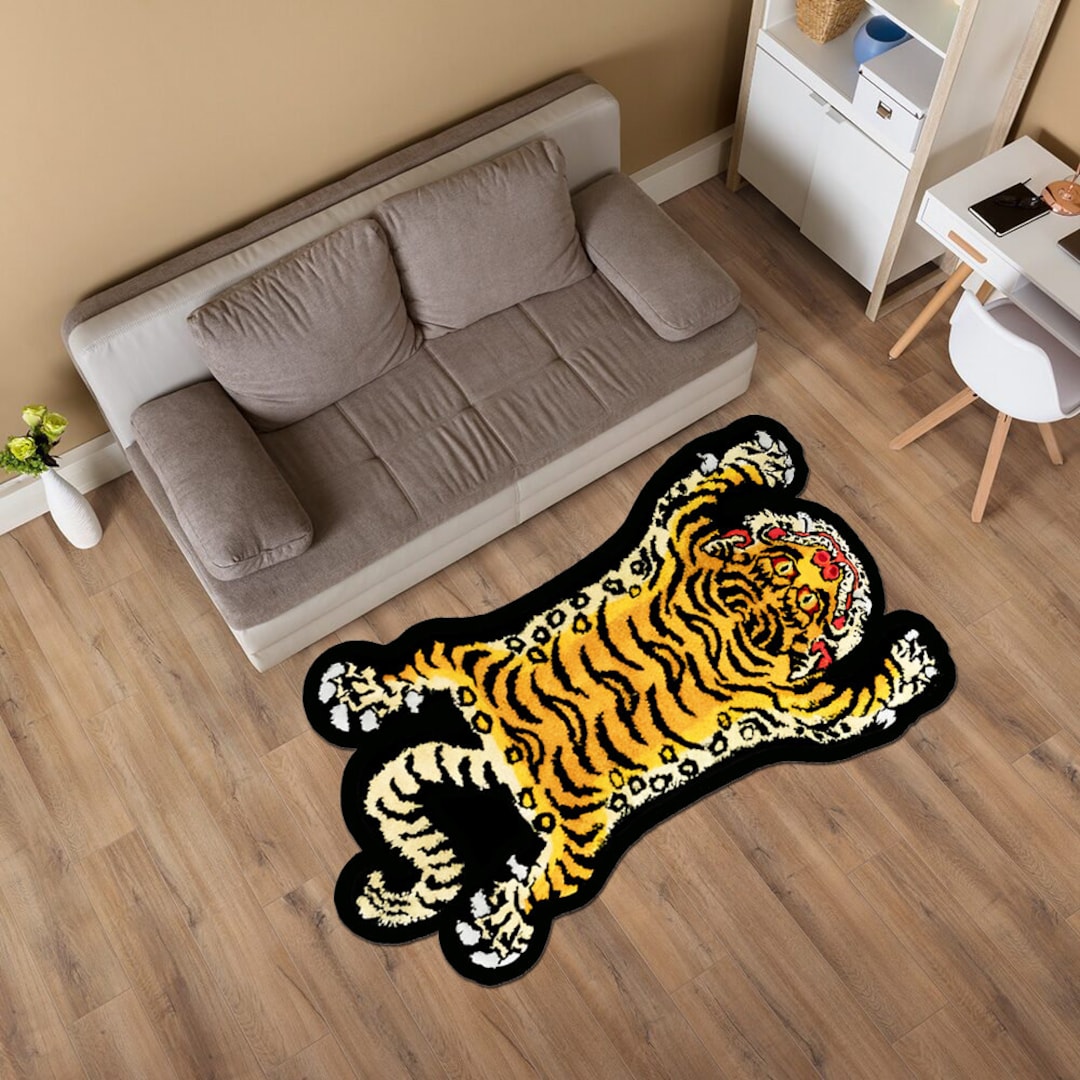 Tibetan Tiger Area Rug: Boho Living Room Decor - Etsy