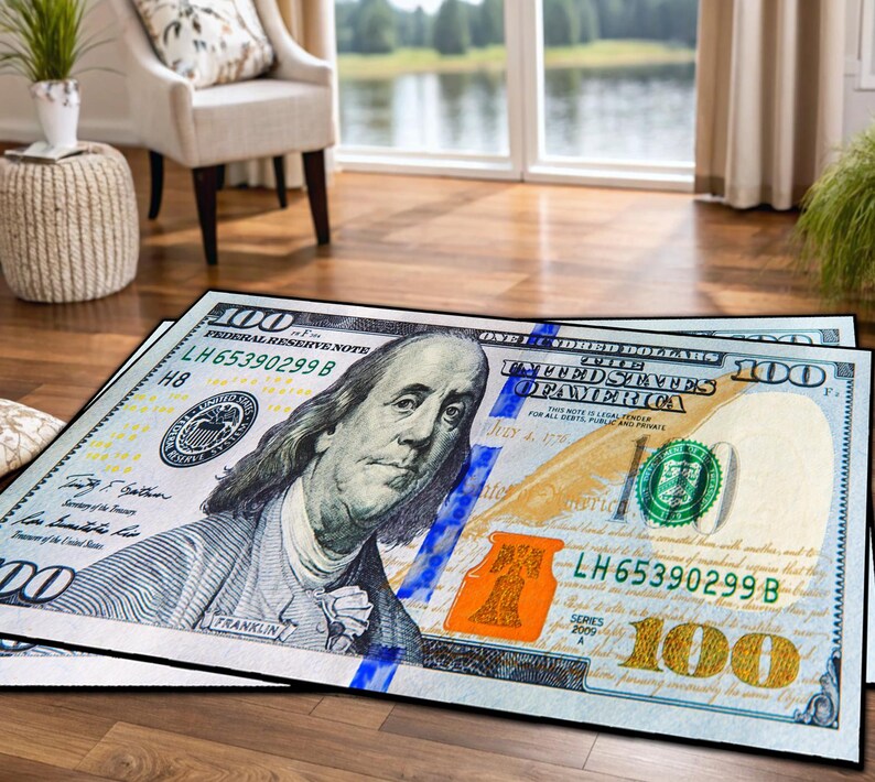 100 Dollar Bill Rug