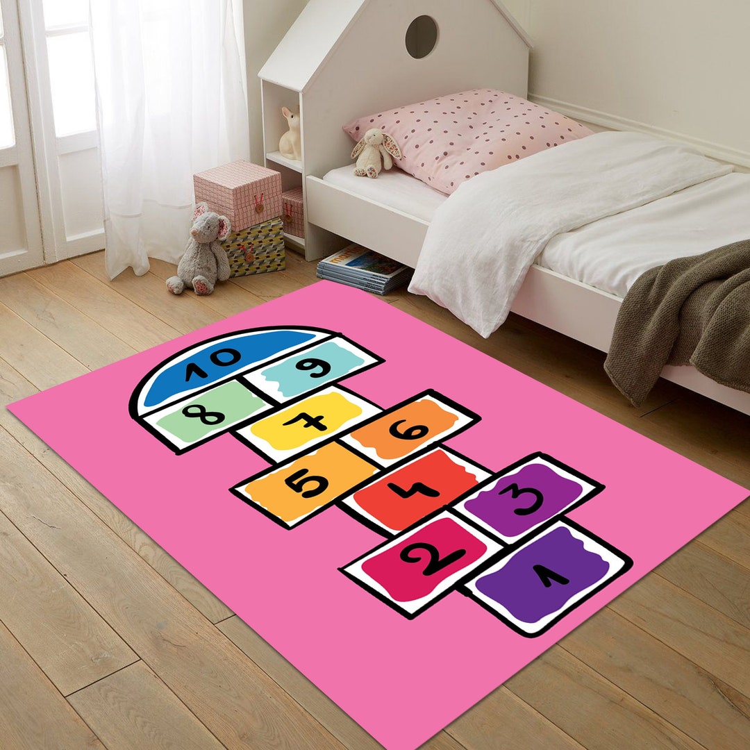Hopscotch Rug, Girl Room Rug, Kids Room Rug, Activity Rug, Nursery Rug ...