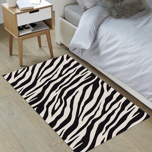 Zebra Print Runner Rug: Animal Decor, Non-slip, Machine Washable - Etsy