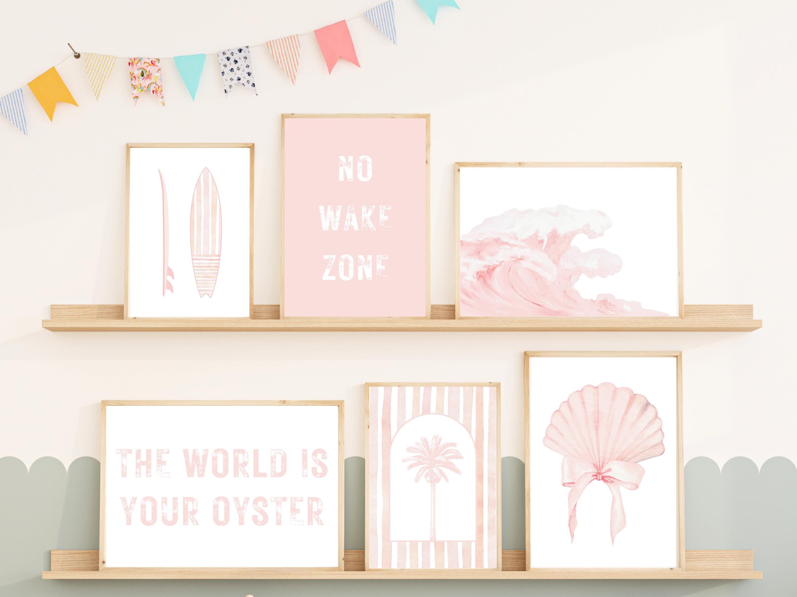 Seashell Nursery Decor Pink Ocean Prints Set of 6 Wall Art Coastal ...